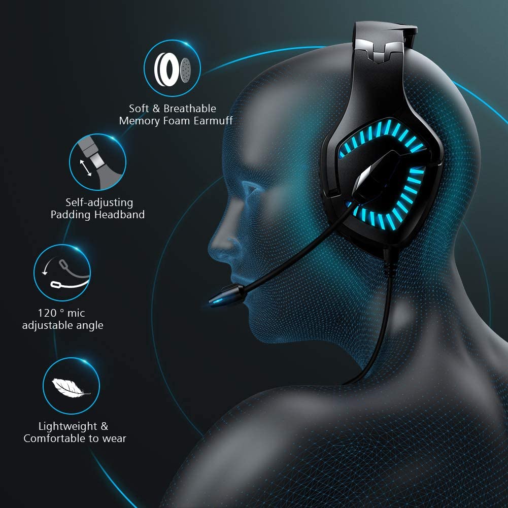 ONIKUMA K1B PRO Gaming Headset LED Blue